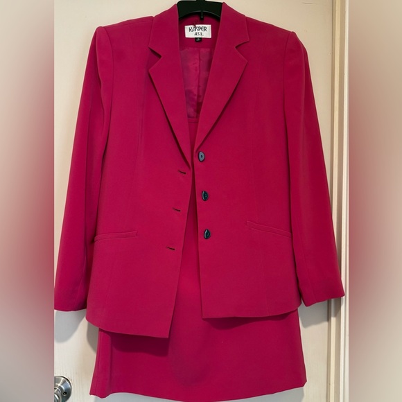 Kasper | Jackets & Coats | Kasper Womens Vibrant Pink Blazer And Skirt ...